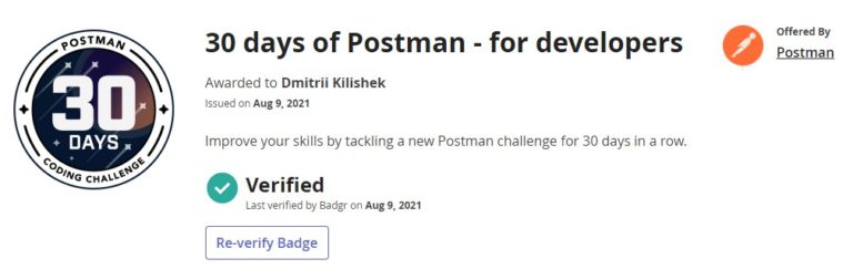 30 Days Of Postman Completed Dmitrii Kilishek